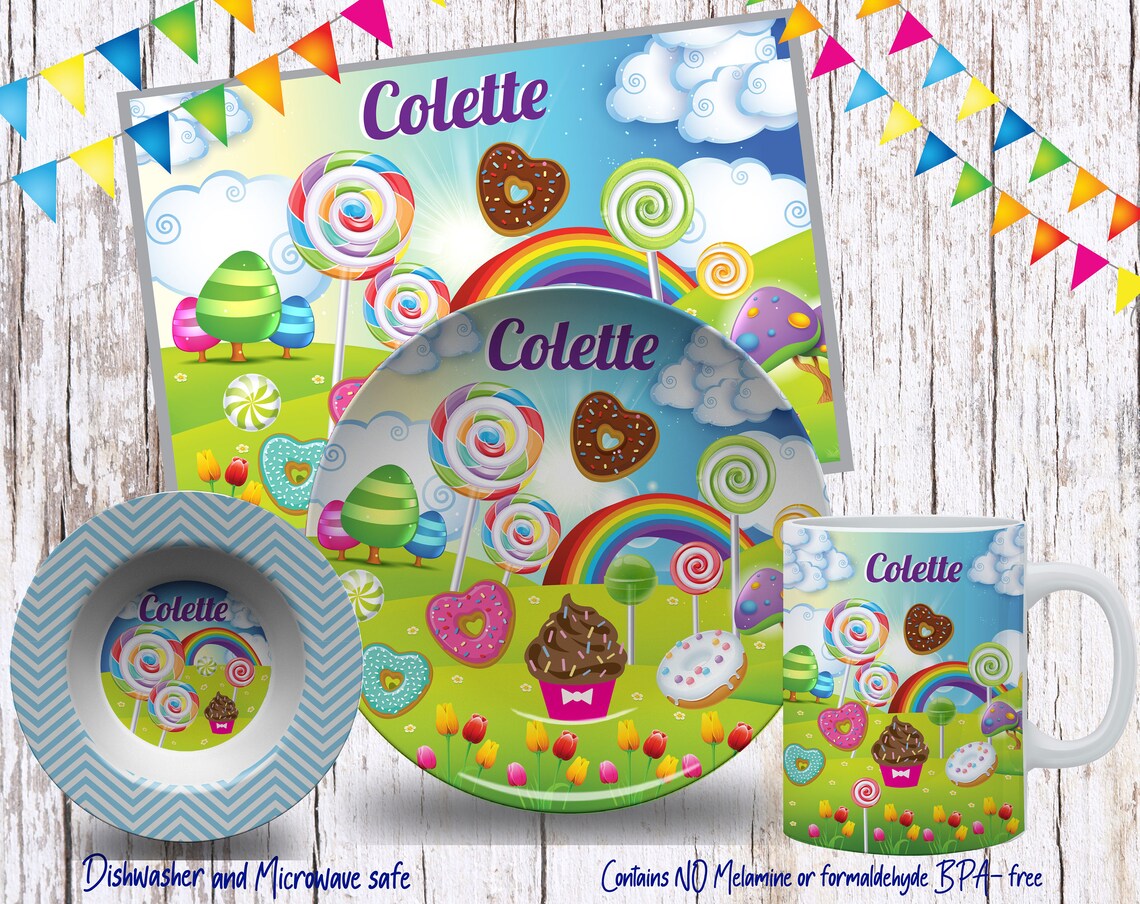 Candy Land Plate/custom Plate for Kids/ Girls Candy Land - Etsy