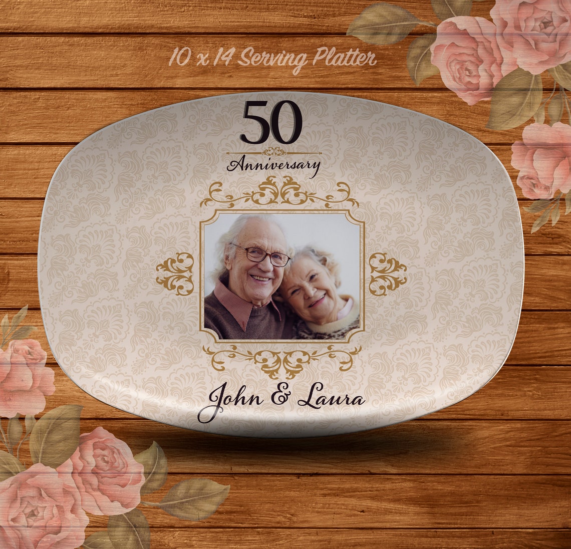 50th Anniversary Photo Platter, 10x14 Platter, Custom Platter, Wedding ...
