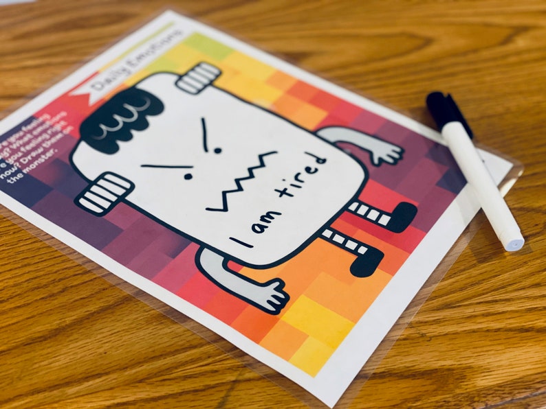 Daily Emotions Draw Out Your Feeling on the Monsterexpress - Etsy