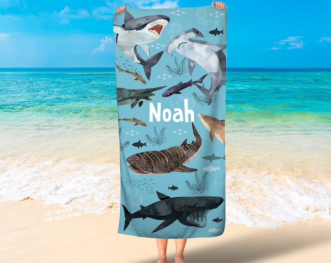 Shark Hooded Towel for Adults Personalization Available - Etsy