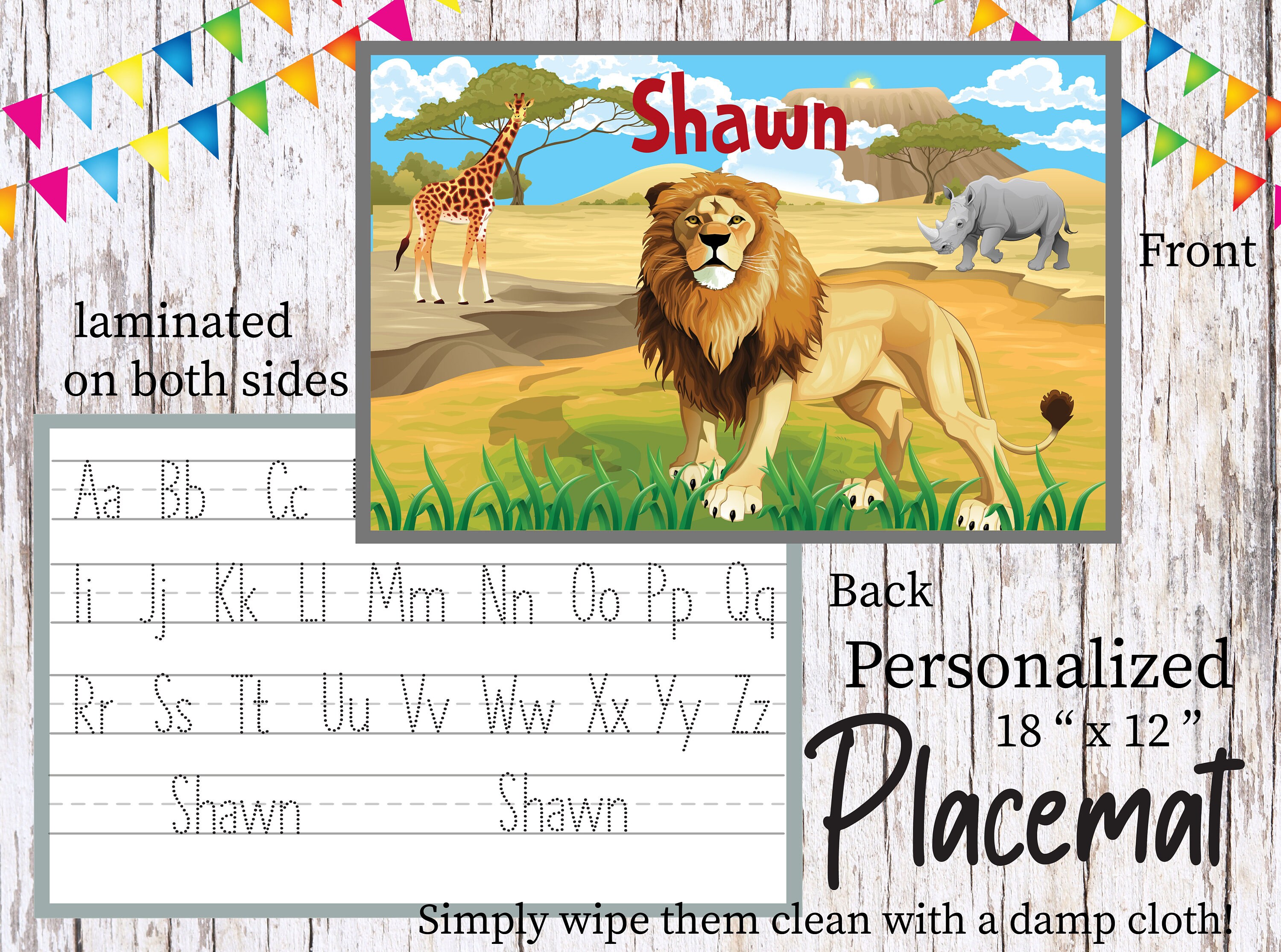 Personalized Safari Plates/plate for Kids/safari Animal Dinnerware ...