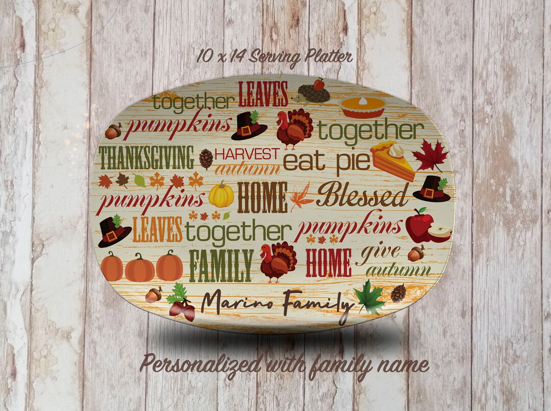 Harvest Dinner Platter, Thanksgiving Plate, Holiday Platters ...