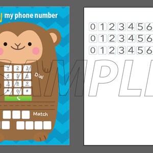 Phone Number Printable, Kids Phone Number Activity, Phone Number ...