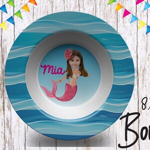 Mermaid Photo Face Plate/custom Plate for Kids/ Mermaid Dinnerware ...