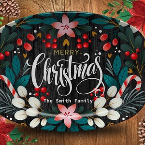Merry Christmas Serving Platter, Christmas Cookie Serving Platter ...