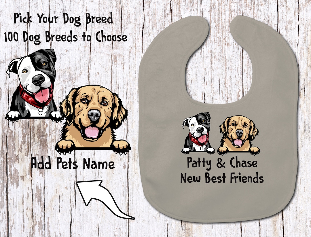 Dog Breed Baby Bib/my New Best Friend/custom Baby Bib/custom Name Bib ...