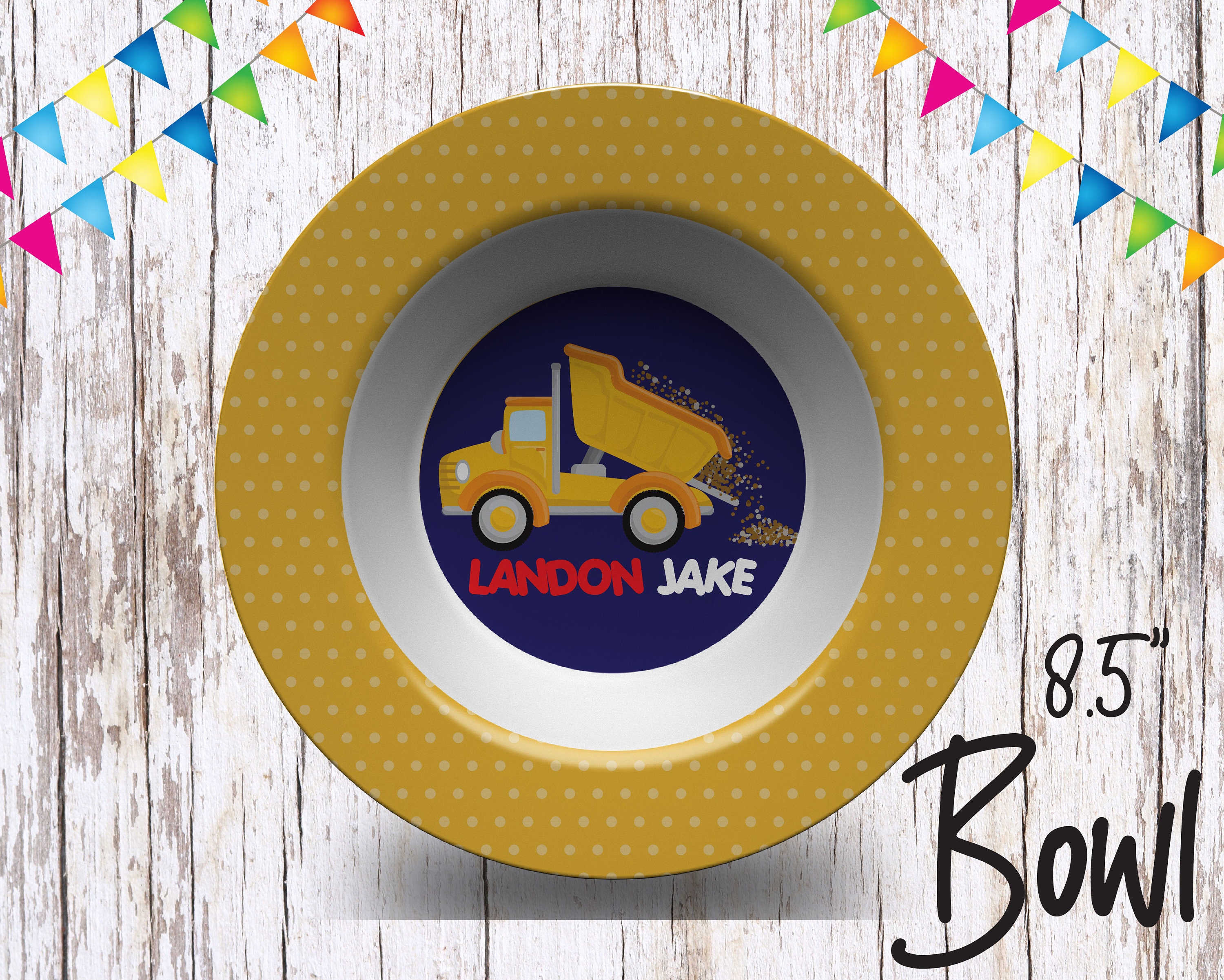 Construction Plate Set/construction Dinnerware/custom Kids Tableware ...