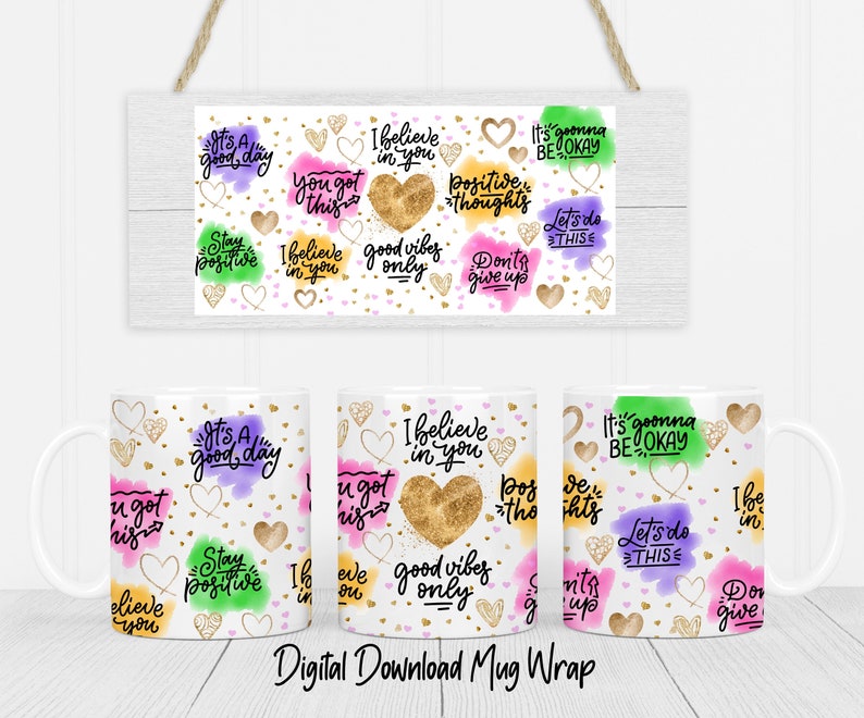 Good Vibes Only Mug Sublimation Template/positivity Mug - Etsy