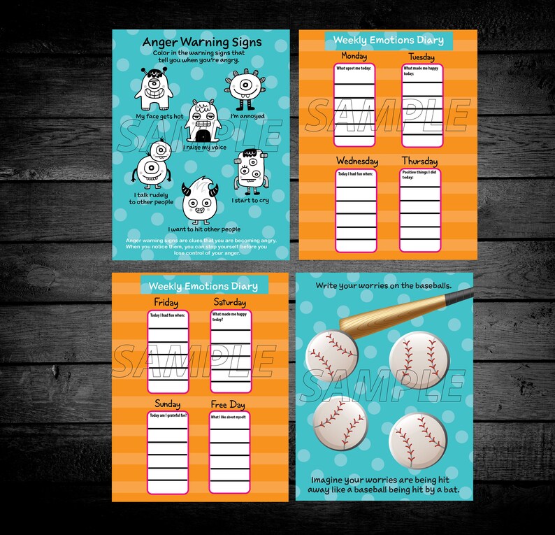 Weekly Emotions Diary Printouts About Me Journal Tackling - Etsy