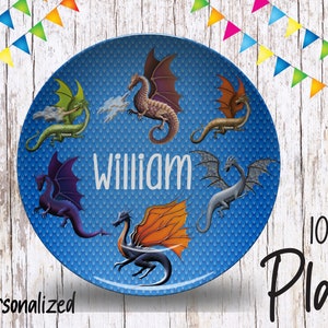 Personalized Dragon Plate Set/plate for Kids/ Dragon Dinnerware/dragon ...