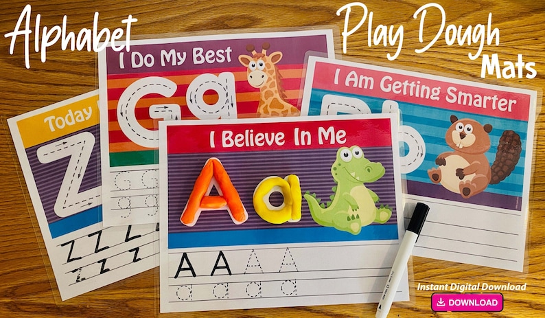 Alphabet Tracing Printable, Alphabet Clay Mats, Writing Practice ...