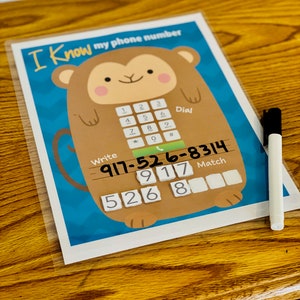 Phone Number Printable, Kids Phone Number Activity, Phone Number ...