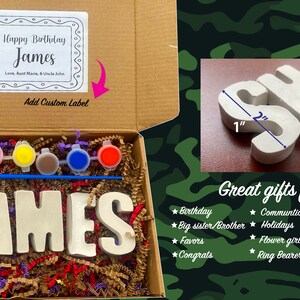 Paint Your Name Ceramic Box/arts and Crafts Gift Kit/ceramic Name ...