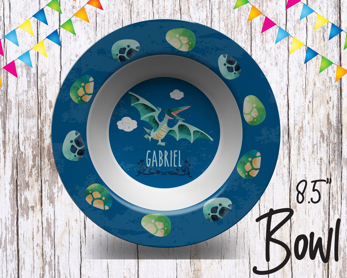Personalized Dinosaur Plate/custom Plates for Kids/ Dinosaur Dinnerware ...