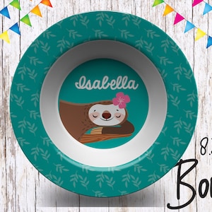 Personalized Sloth Plate/custom Plate for Kids/ Sloth Dinnerware/custom ...