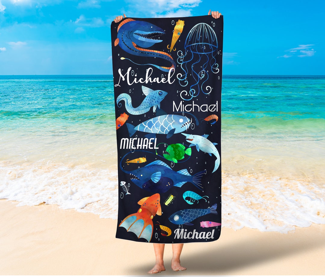 Sea Creatures Beach Towel/under the Sea Towel for Beach/deep Sea Boys ...