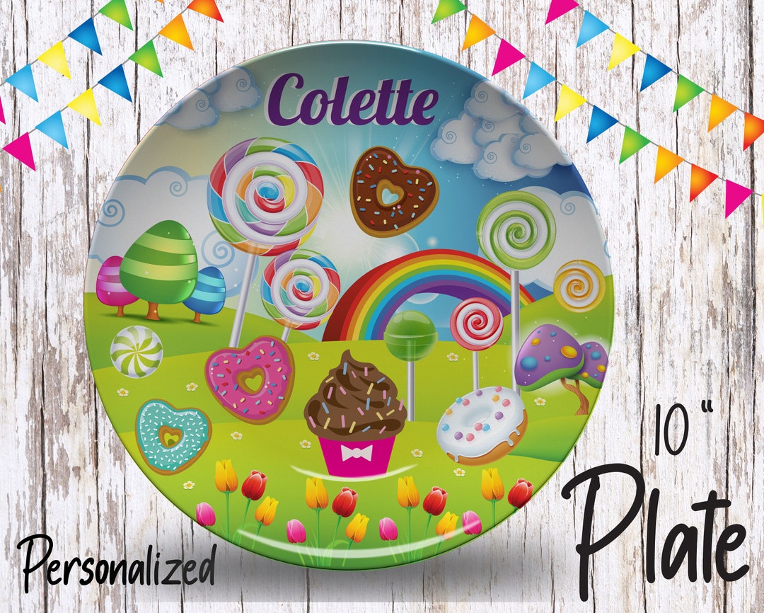 Candy Land Plate/custom Plate for Kids/ Girls Candy Land Dinnerware ...
