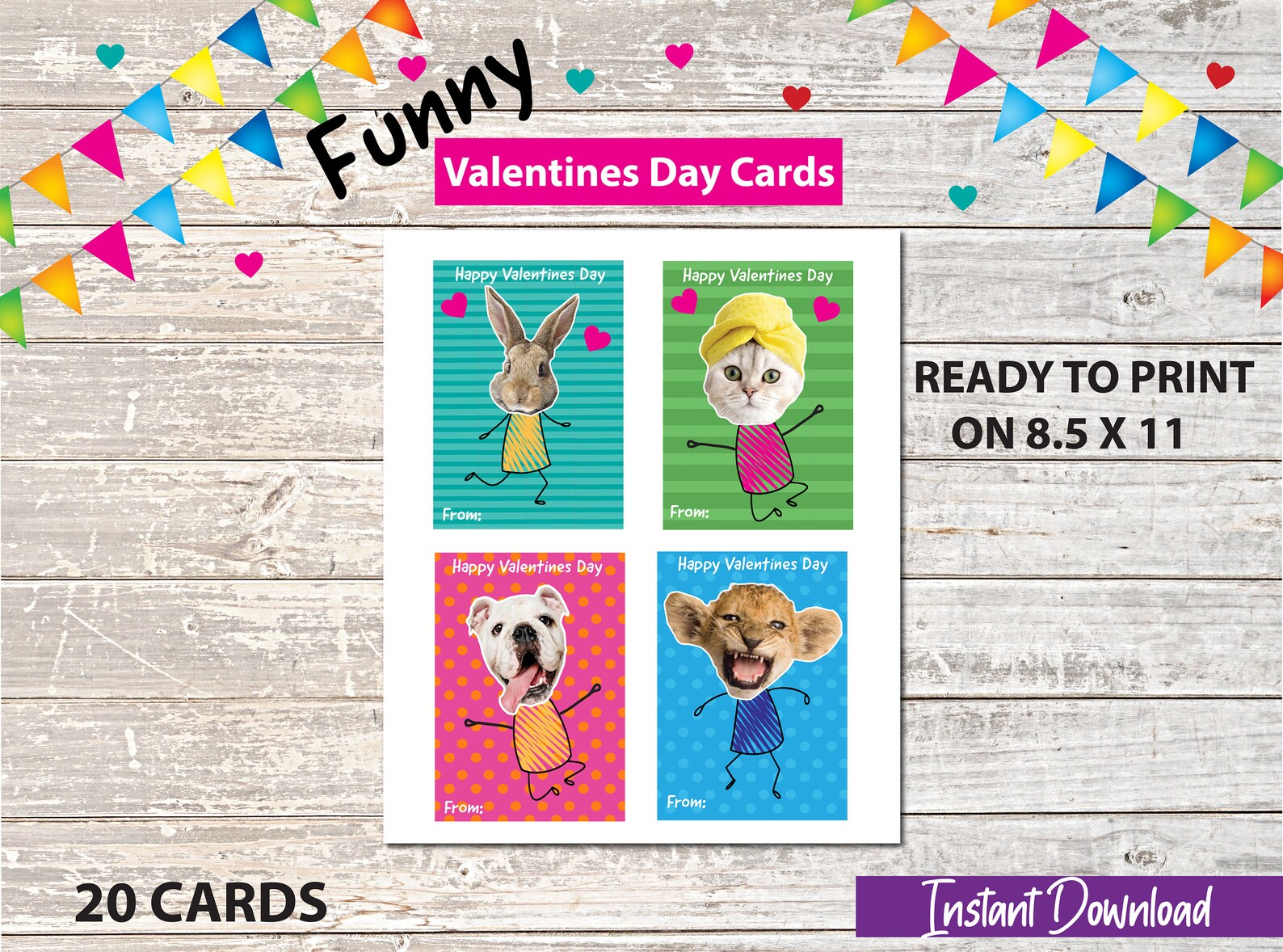 Printable Funny Valentine's Day Cards/classroom - Etsy