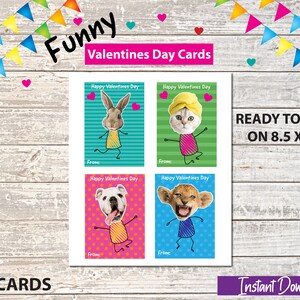 Printable Funny Valentine's Day Cards/classroom Valentine's Day Cards ...