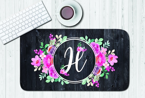 Initial Desk Mat, Custom Desk Pad, Personalized Desk Cushion Pad ...