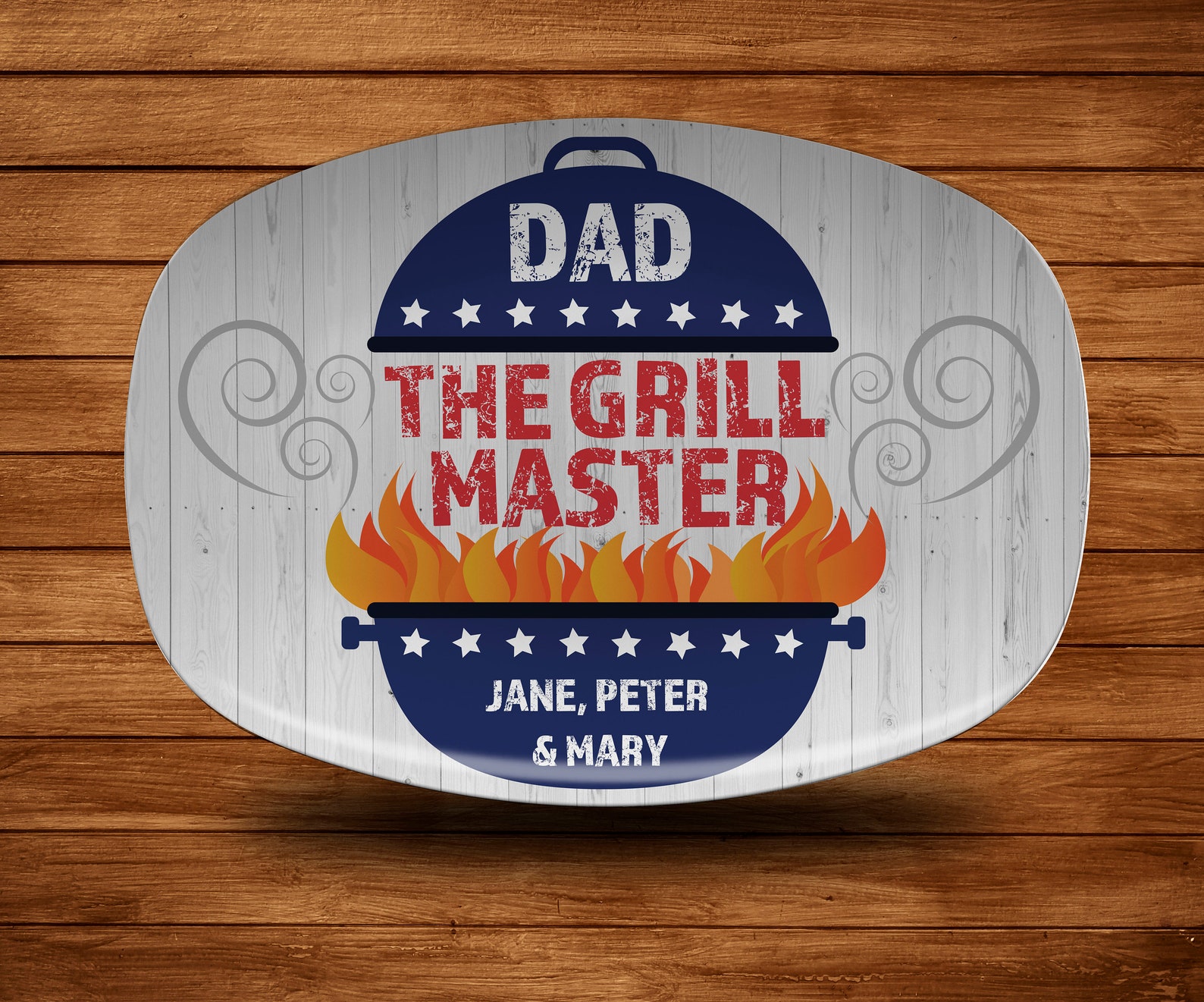 Dad's the Grill Master Platter Fathers Day Gifts BBQ - Etsy