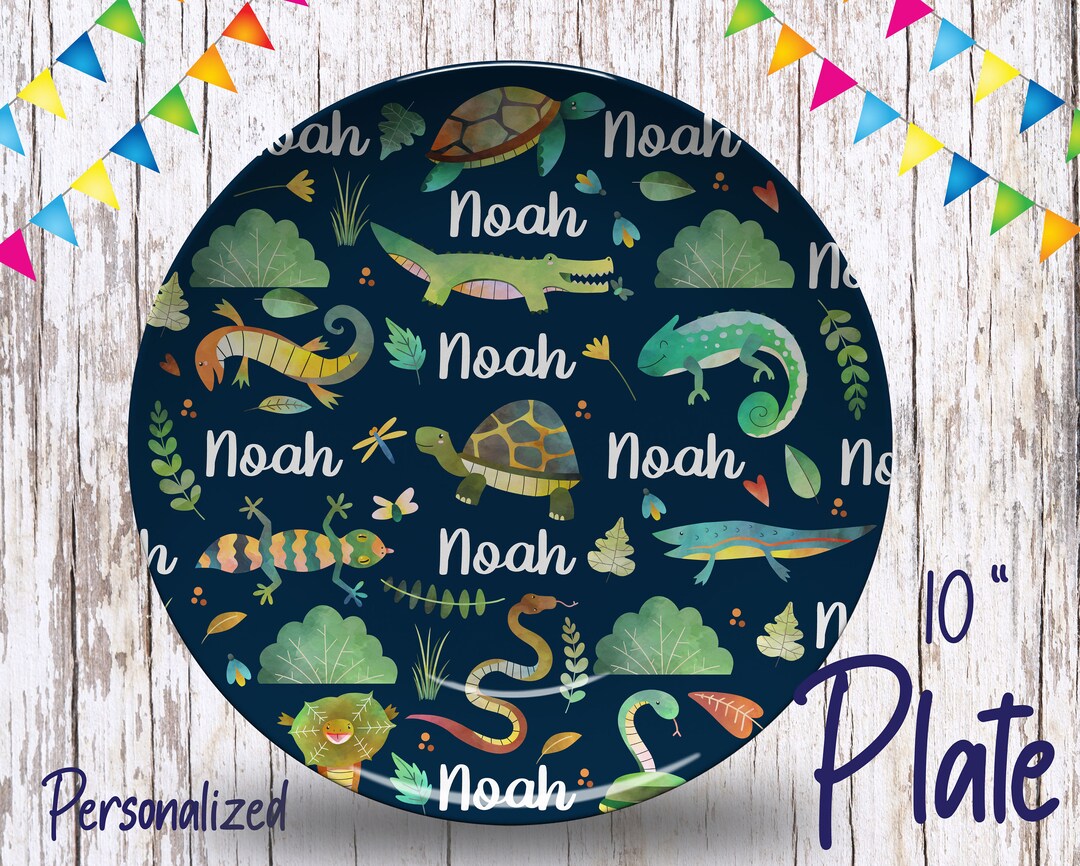 Reptiles Children's Plate, Personalized Plate, Bowl, Mug & Placemat ...