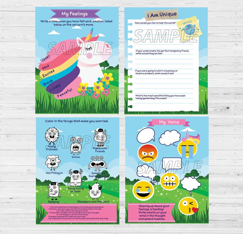 Unicorn Self Reflection Journal Children's - Etsy