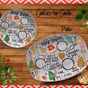 Cookies for Santa/personalized Santa Cookie Platter/kids Holidaycookie ...