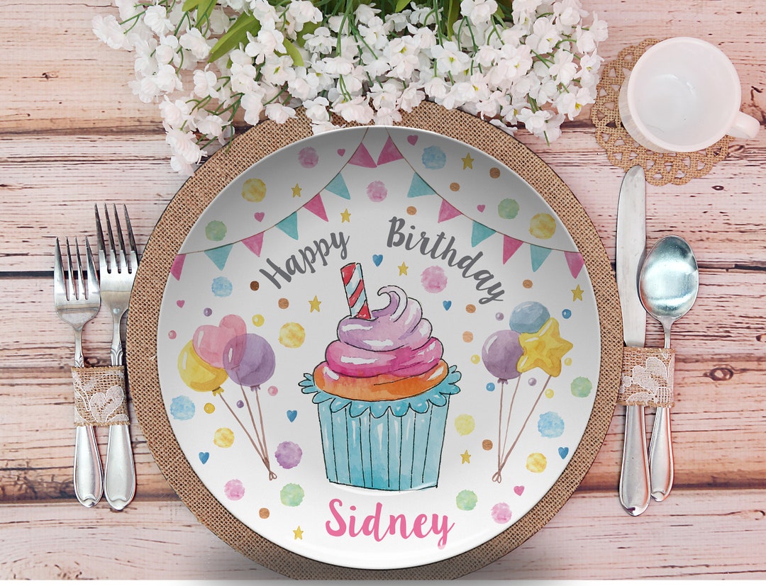 Custom First Birthday Plate/personalized Birthday Plate/girls Bday ...