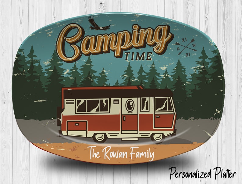 Camping Time Platter, RV Trailer Platter, Camping Decor, RV Decor ...