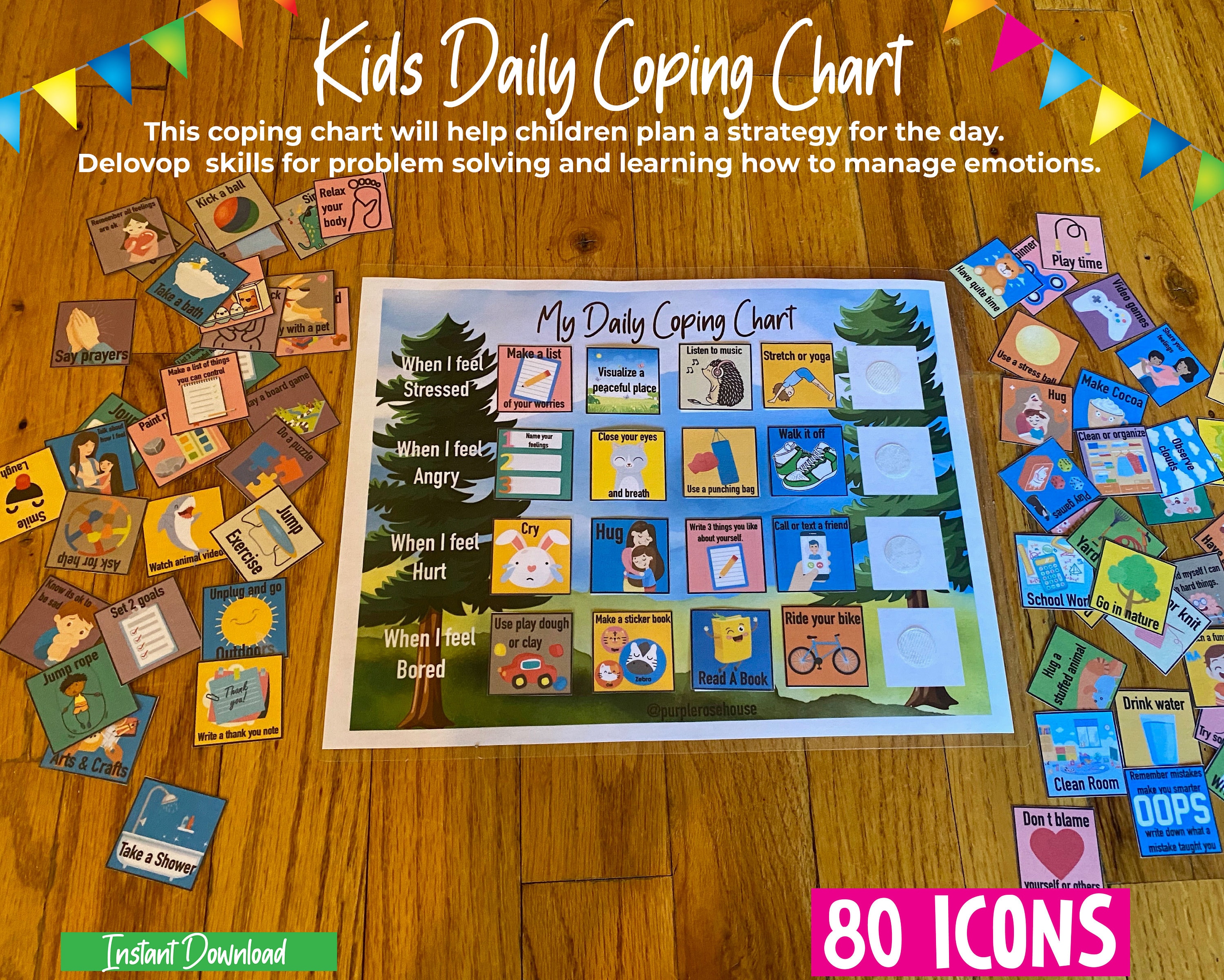 Daily Coping Chart Home Behavior Management Coping Skills | Etsy