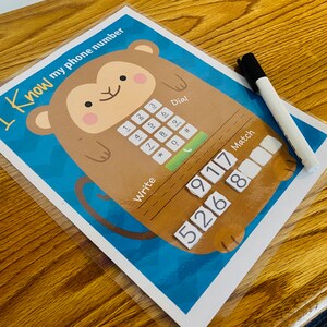 Phone Number Printable, Kids Phone Number Activity, Phone Number ...