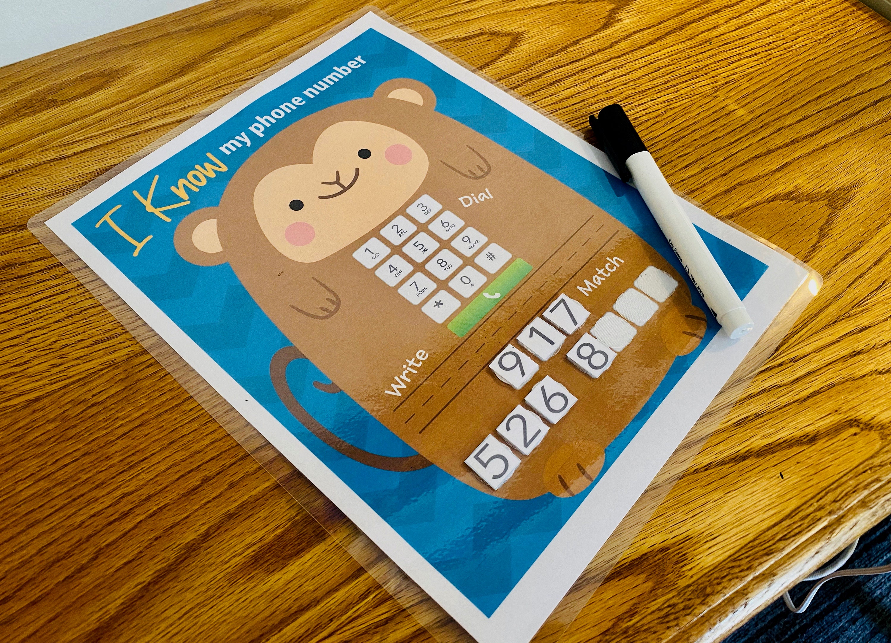 Phone Number Printable, Kids Phone Number Activity, Phone Number ...