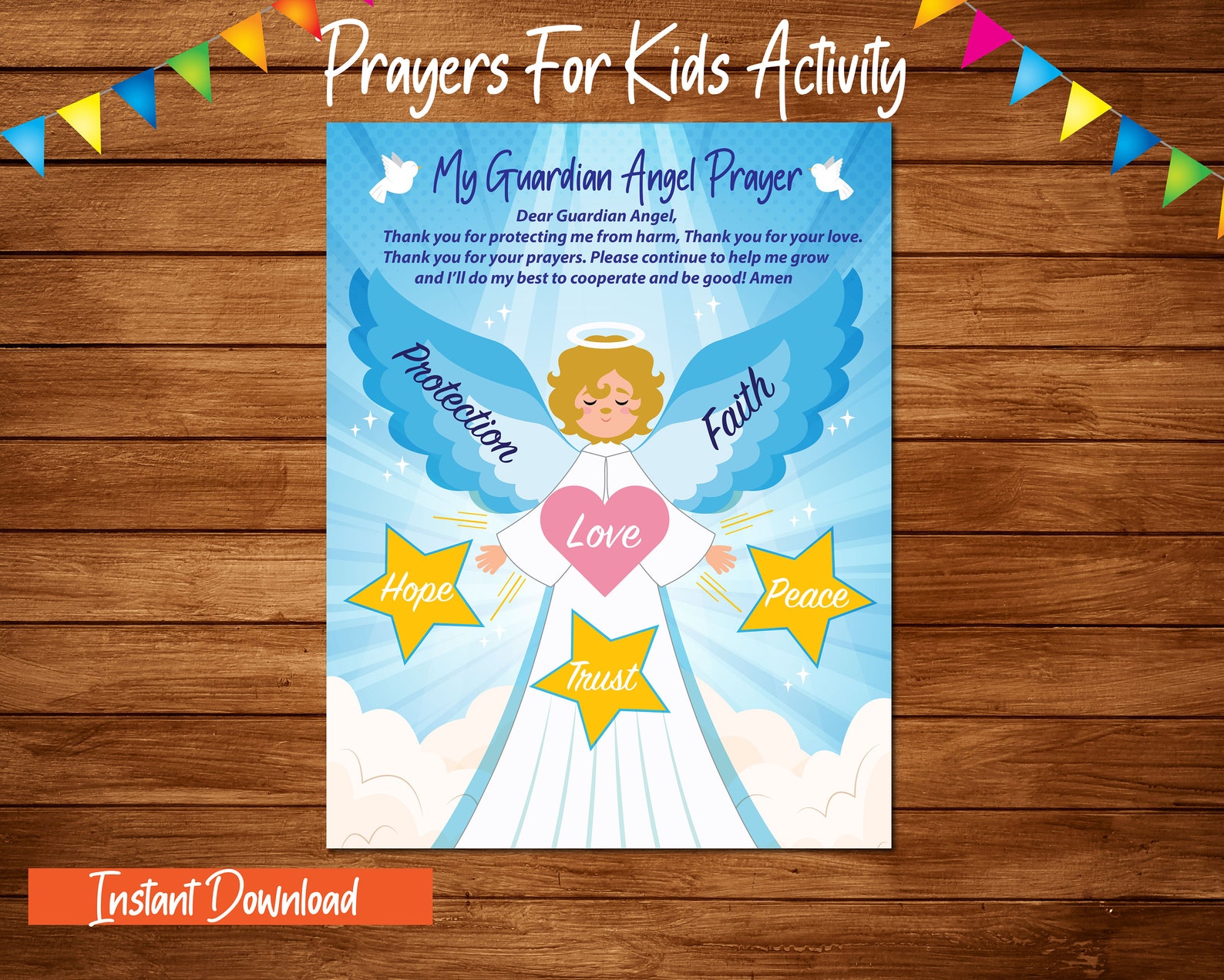Guardian Angel Prayer for Kids Kids Bible Study Bible Game - Etsy