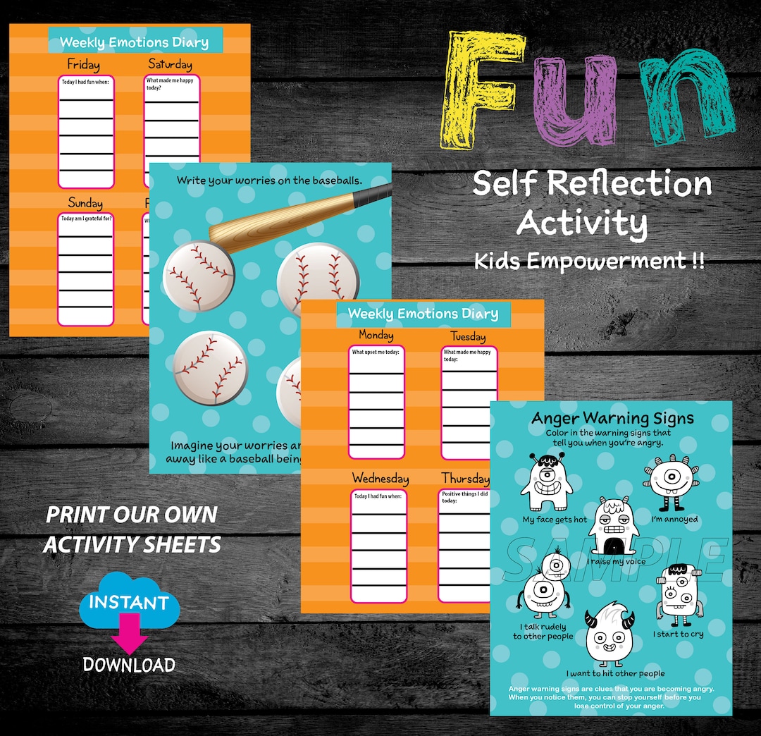 Weekly Emotions Diary Printouts, About Me Journal, Tackling Anger ...