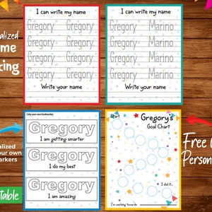 Name Tracing Practice Sheets, Custom Name Writing Worksheet, Custom ...