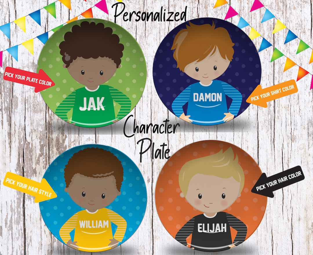 Personalized Character Face Plate/custom Plate for Boys/ Boys Look ...