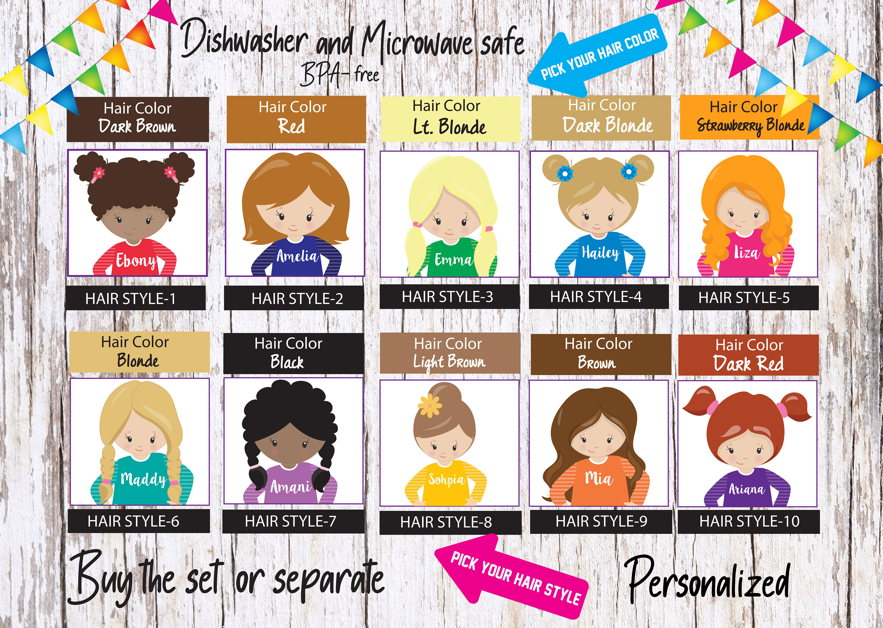 Personalized Character Face Plate/custom Plate for Girls/ Girls Look ...