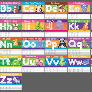 Alphabet Tracing Printable, Alphabet Mats, Writing Practice, Pre-k-2 ...