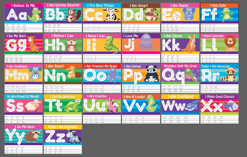 Alphabet Tracing Printable, Alphabet Mats, Writing Practice, Pre-k-2 ...