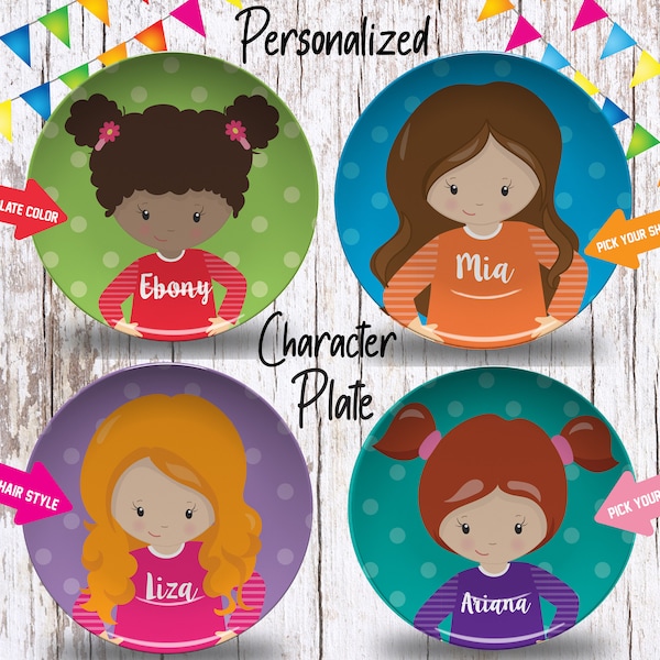 Girls Plate and Bowl - Etsy