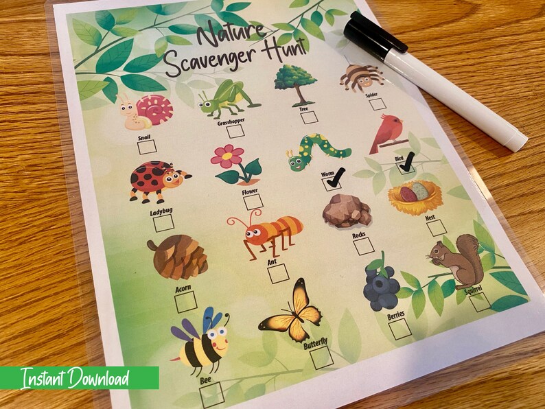 Nature Scavenger Hunt Printable Road Trip Scavenger Hunt | Etsy