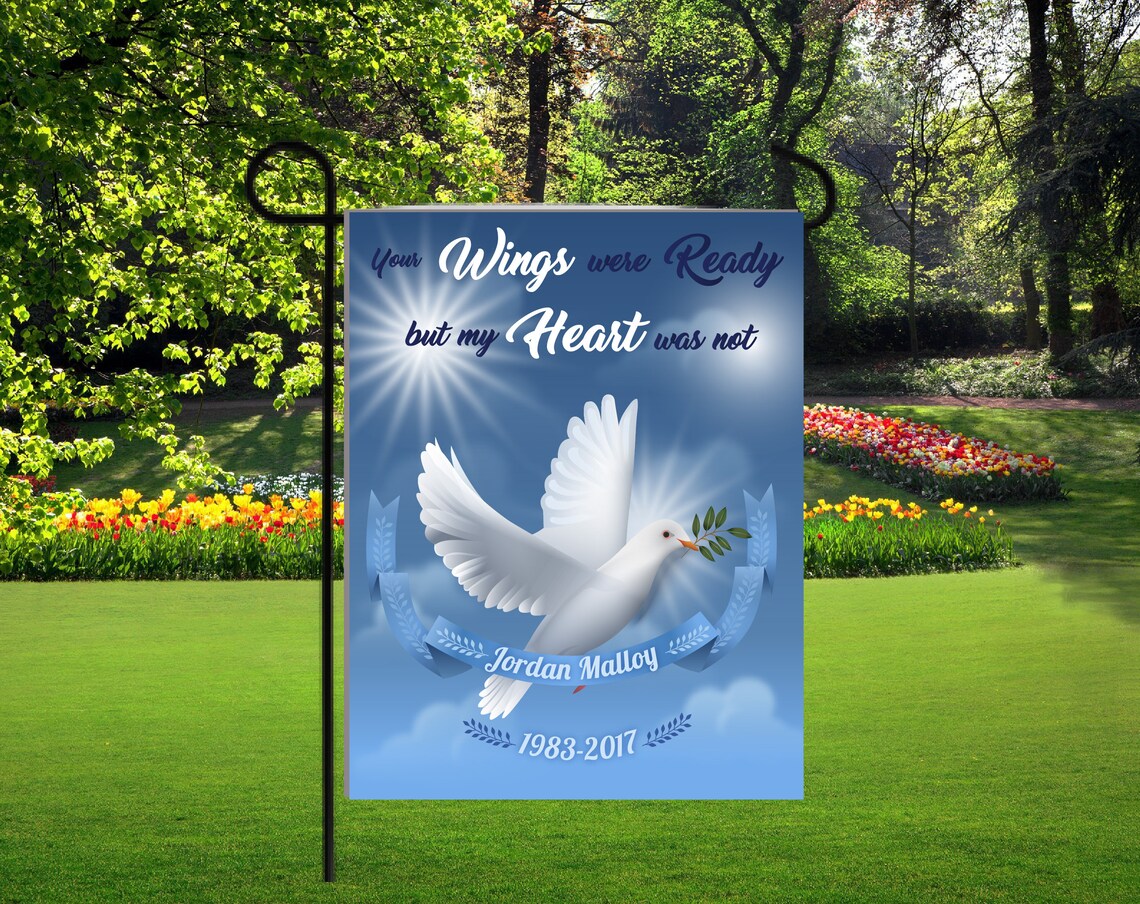 In Memory Garden Flags, Dove Garden Flags, Loss Garden Flags, Graveyard ...