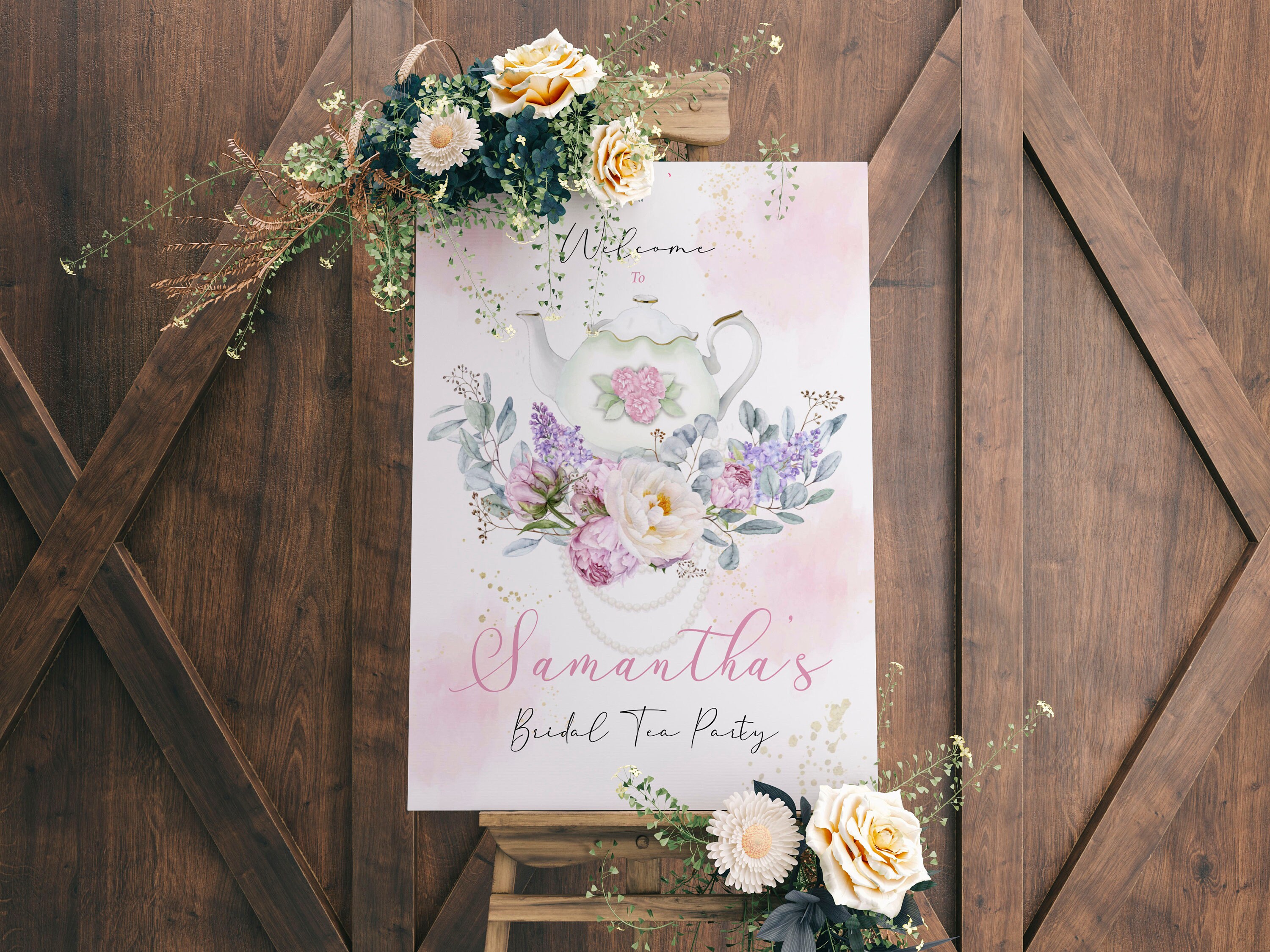 Tea Party Bridal Shower Sign/welcome Tea Party Sign - Etsy