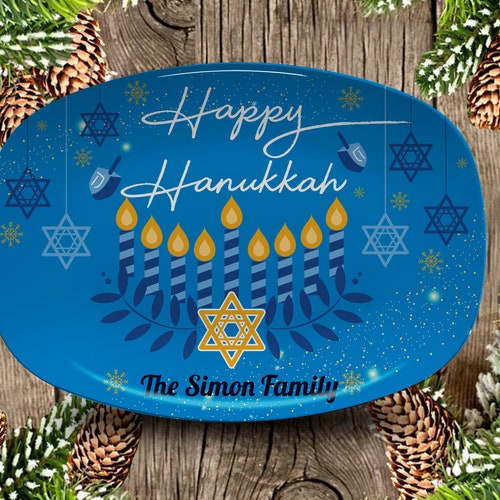 Hanukkah Serving Plate or Platter Hanukkah Personalized - Etsy