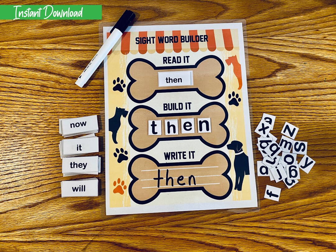 Sight Word Builder, Sight Word Practice, Spelling Game Printable, Learn ...