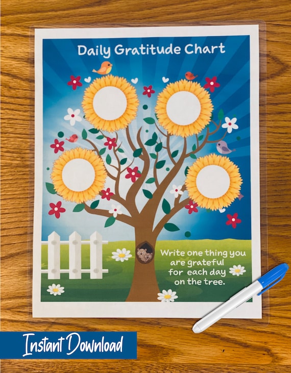 Daily Gratitude Chart, Growth Mindset, Homeschool Fun learning ...