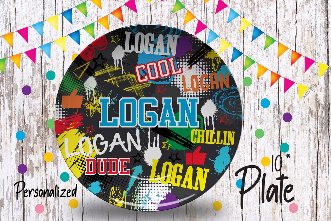 Personalized Boys Birthday Name Plate/name Bday Party Plate/happy ...