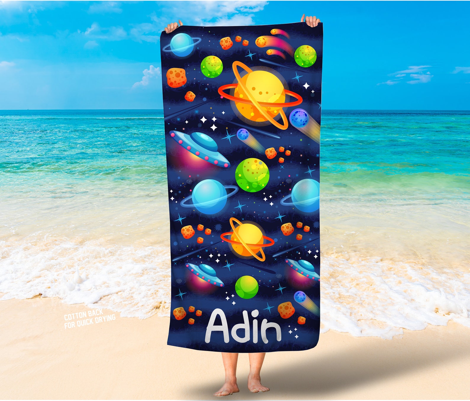 Space Kids Beach Towel/solar System Towel/outer Space Kids | Etsy