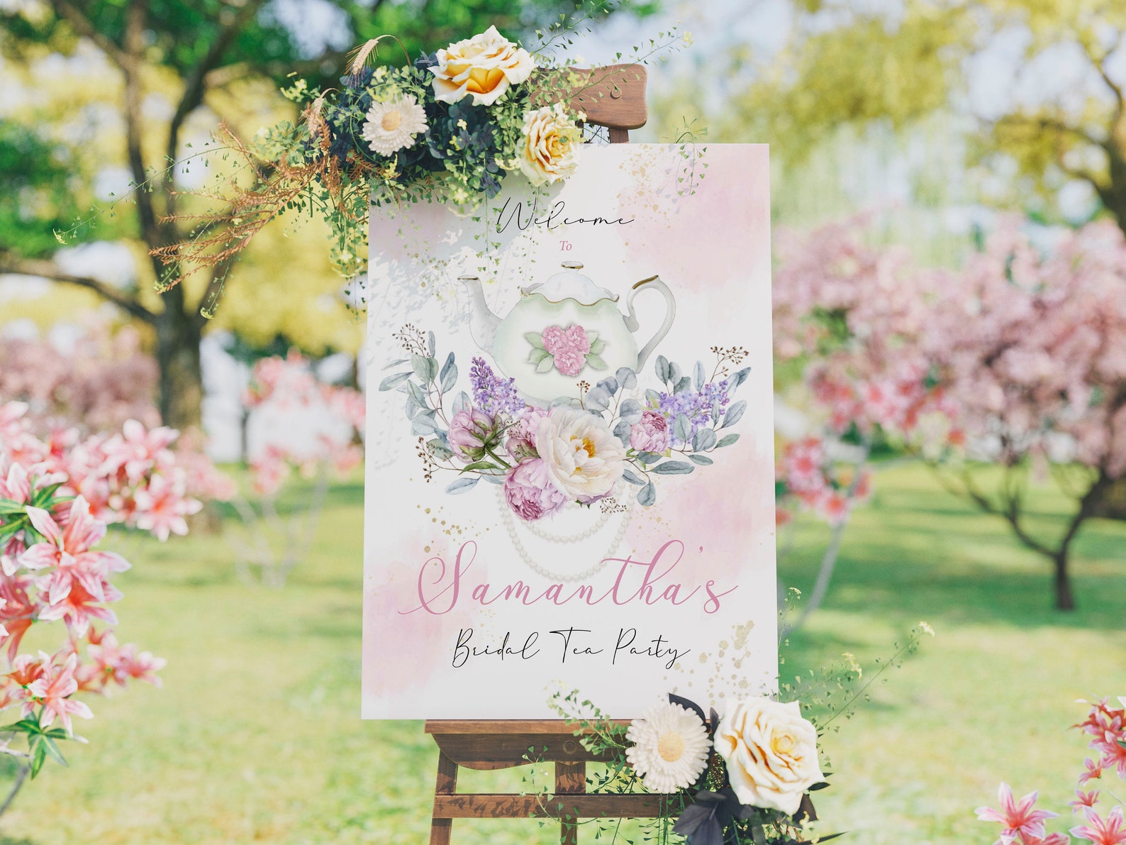 Tea Party Bridal Shower Sign/welcome Tea Party Sign - Etsy